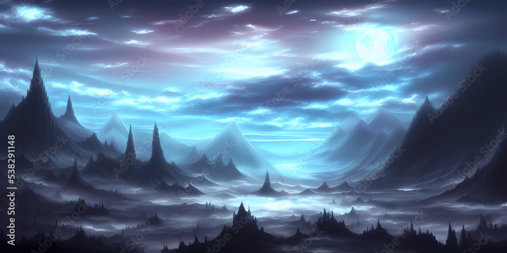 dark fantasy background, anime style, stylized painting, unusual ...
