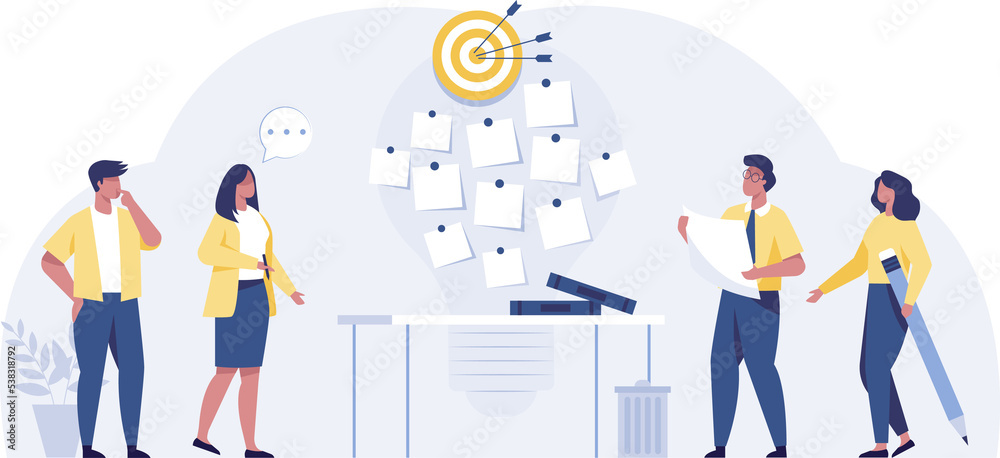 Ideation, brainstorming to gather new idea, effective meeting ...