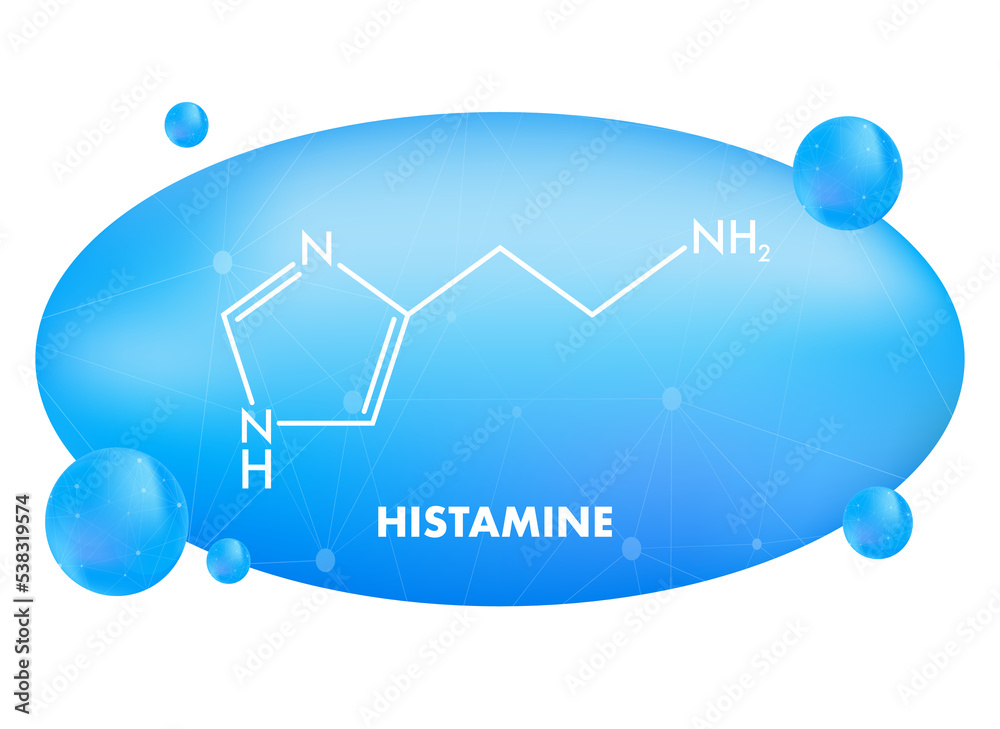 Histamine concept chemical formula icon label, text font vector illustration Stock Illustration ...