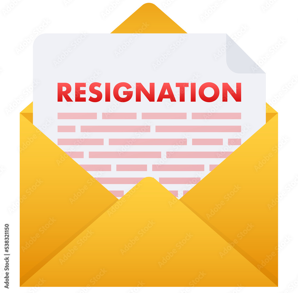 letter of resignation paper document, file. Vector stock illustration ...