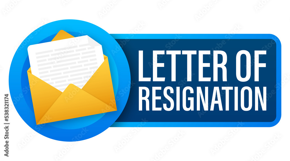 letter of resignation paper document, file. Vector stock illustration ...