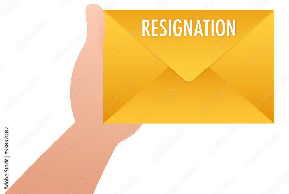 letter of resignation paper document, file. Vector stock illustration ...