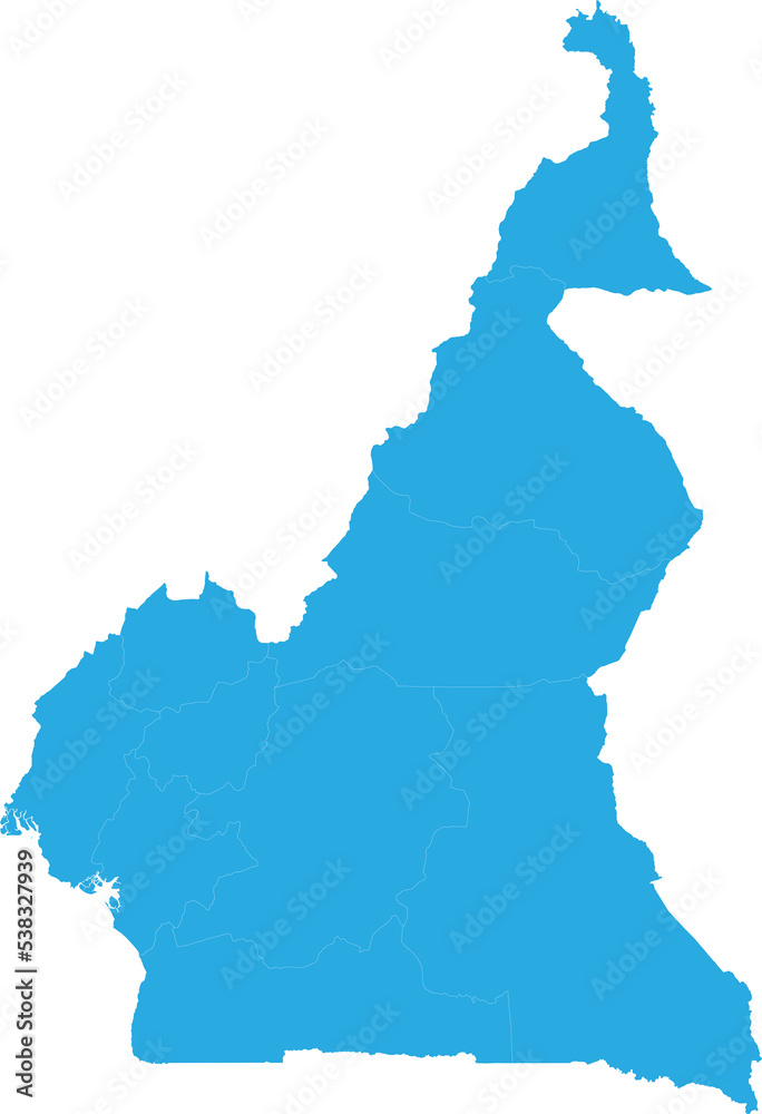 cameroon map. High detailed blue map of cameroon on transparent ...