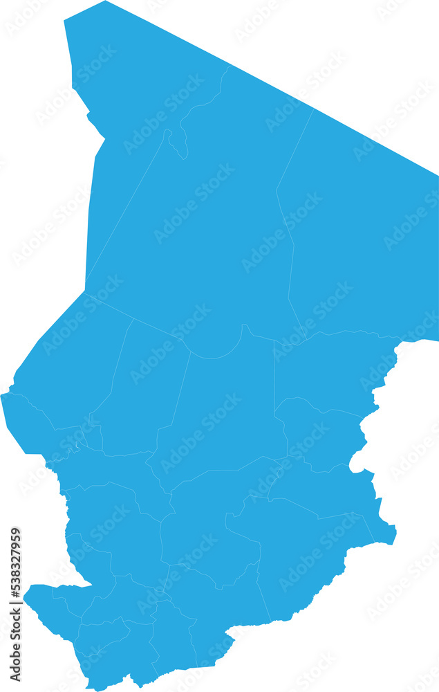 chad map. High detailed blue map of chad on transparent background ...