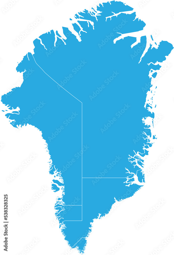 greenland map. High detailed blue map of greenland on transparent ...