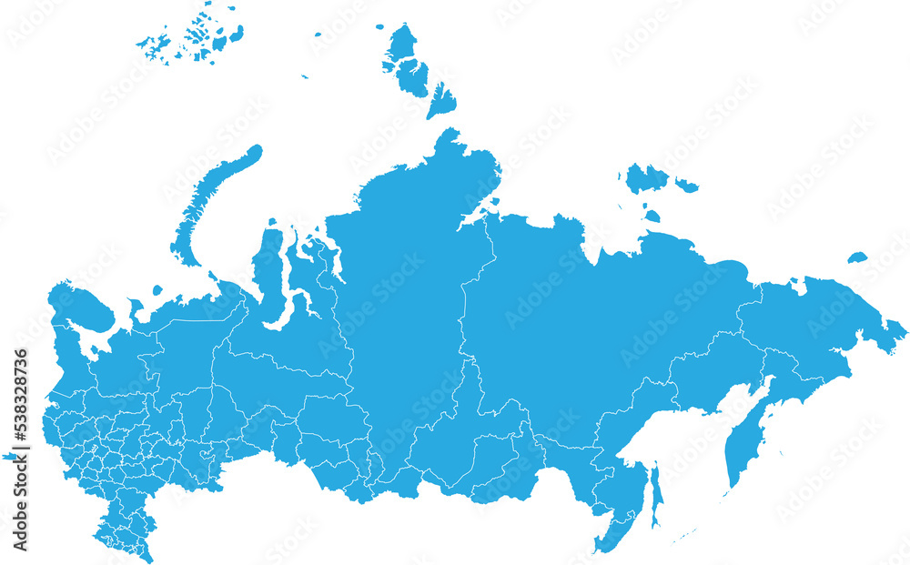 russia map. High detailed blue map of russia on transparent background ...