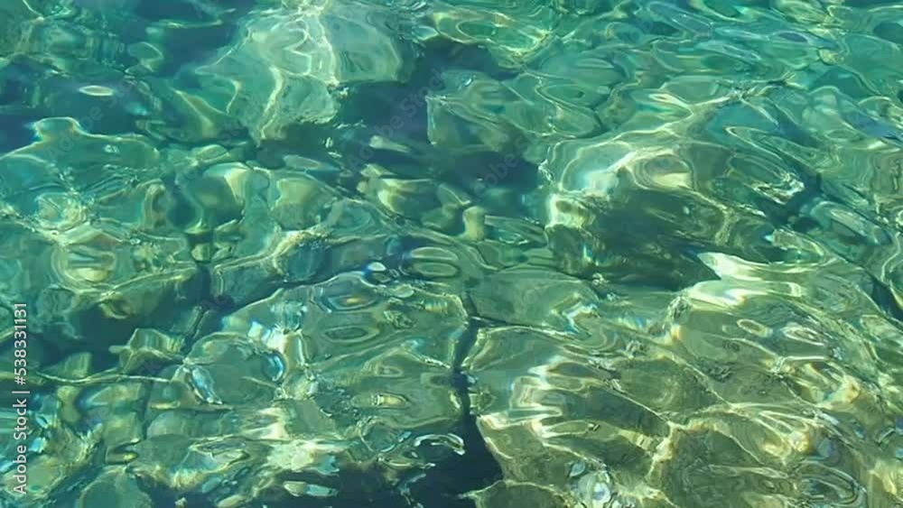 Green azure turquoise blue transparent sea salt water texture. Slow ...