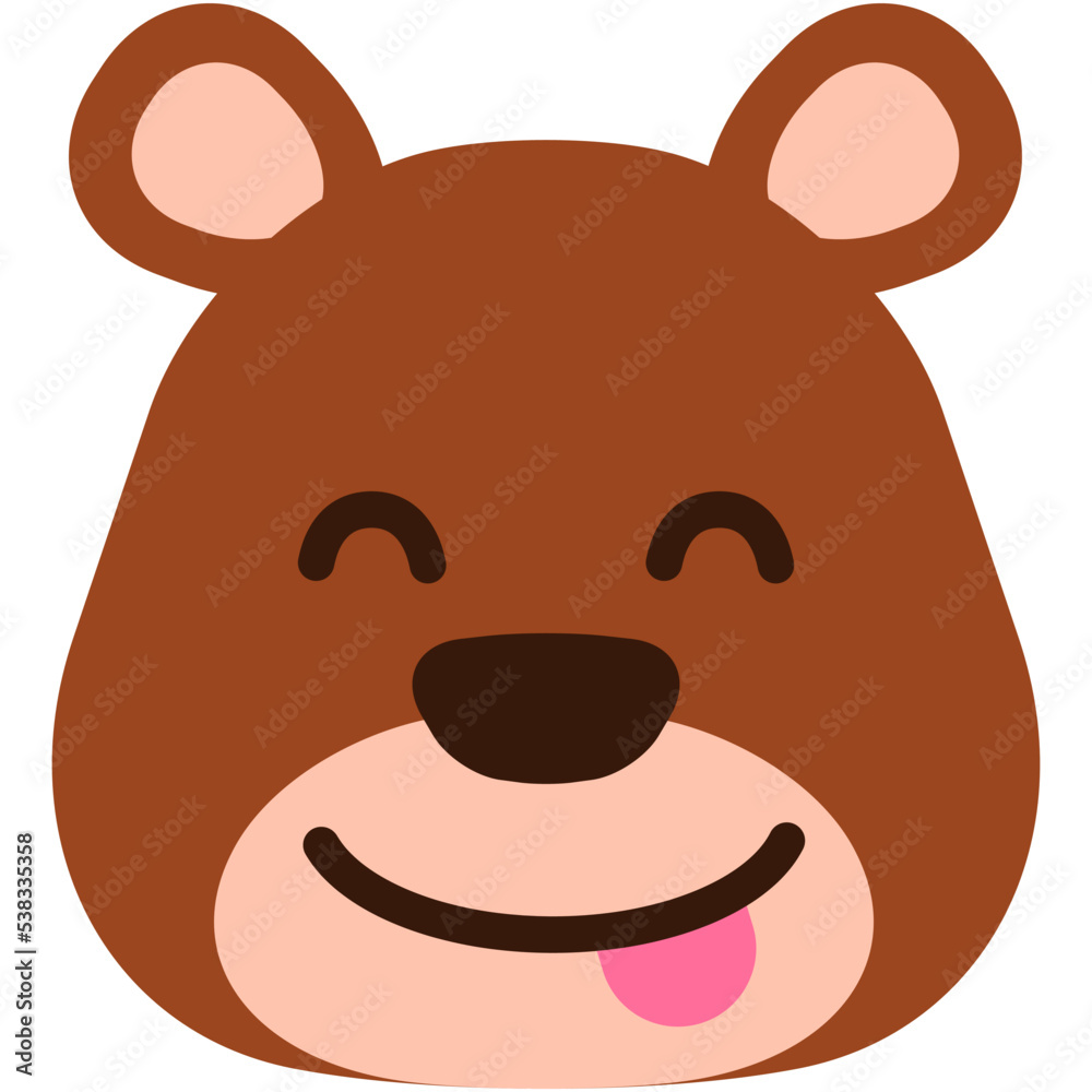 Happy bear emoji. Cute teddy bear face Stock Vector | Adobe Stock