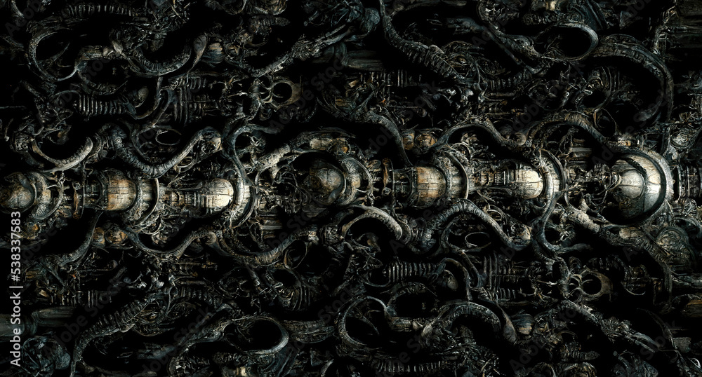 Biomechanical texture in a post apocalyptic horror future Stock Photo ...