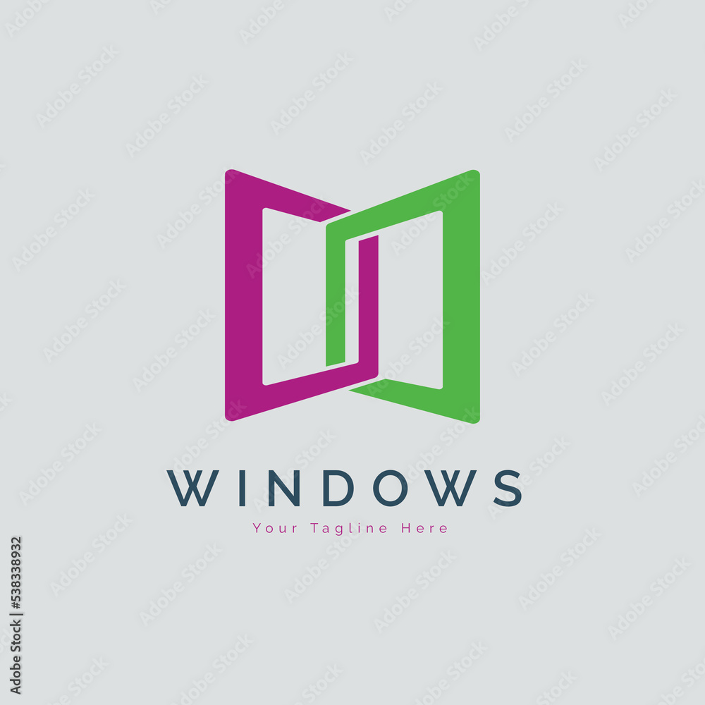 windows modern logo template design for brand or company and other ...