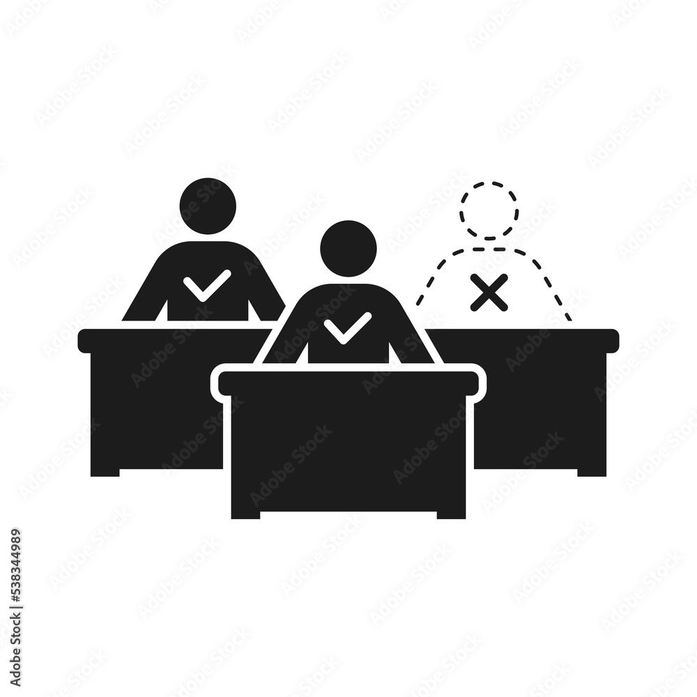 Attendance pictogram, removed participant icon, banned or missing ...