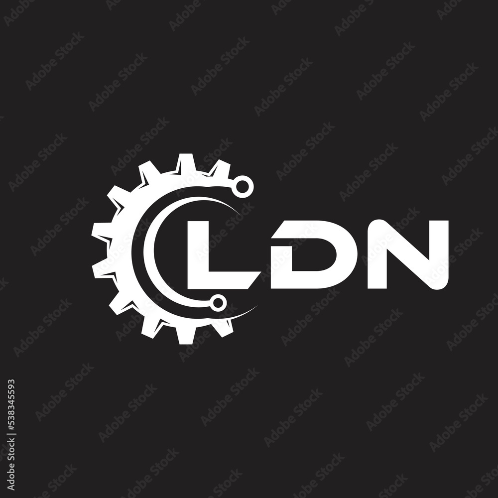 LDN letter technology logo design on black background. LDN creative ...