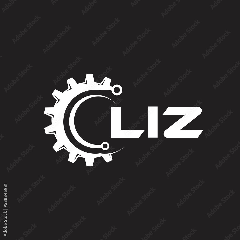 LIZ letter technology logo design on black background. LIZ creative ...