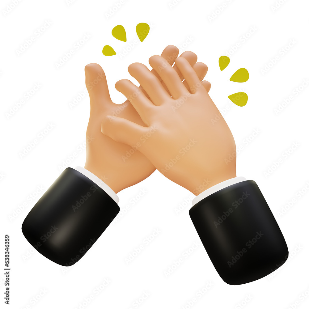 Clapping hand gestures. Hand gestures 3D ilustración de Stock | Adobe Stock