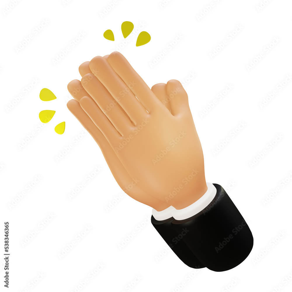 Clapping hand gestures. Hand gestures 3D Stock Illustration | Adobe Stock
