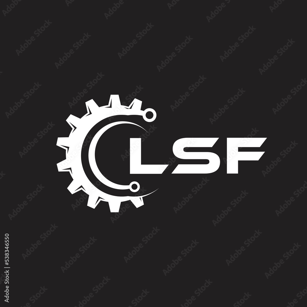 LSF letter technology logo design on black background. LSF creative ...
