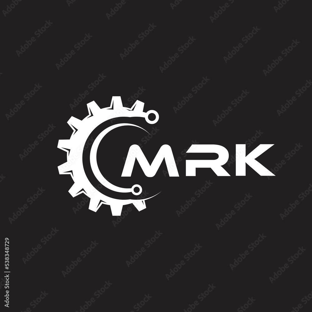 MRK letter technology logo design on black background. MRK creative ...
