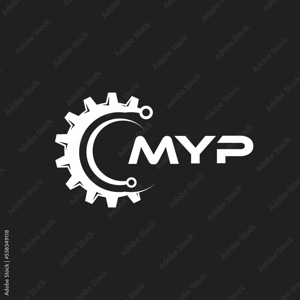 MYP letter technology logo design on black background. MYP creative ...