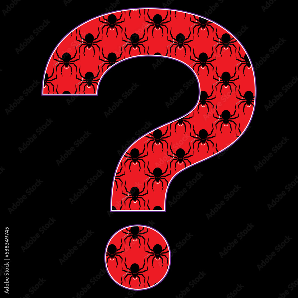 Vector illustration big question mark with halloween elements. Graphic ...