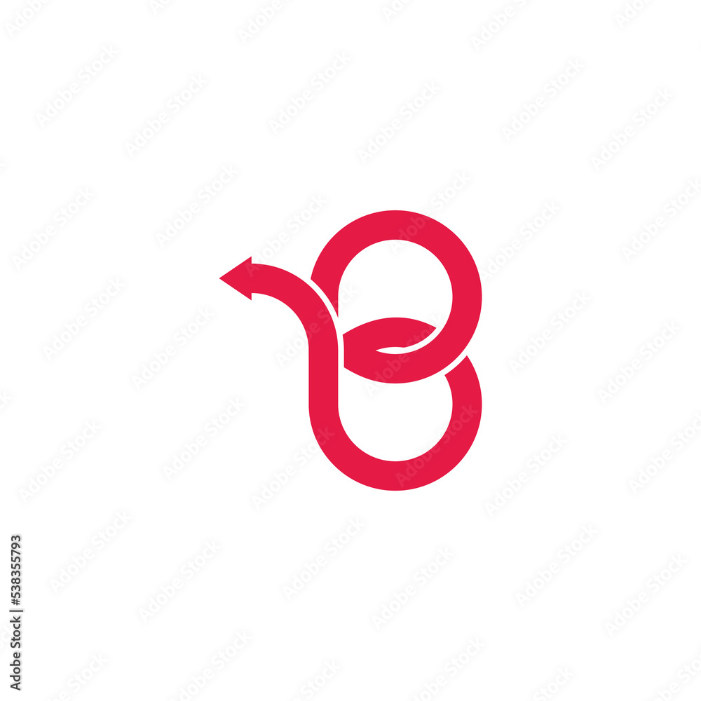 letter b loop arrow linear logo vector Stock Vector | Adobe Stock