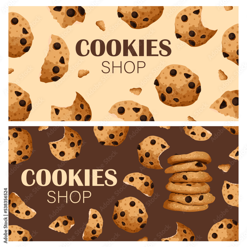 Set of templates flyers for bakeries, shops, cafes, restaurants ...