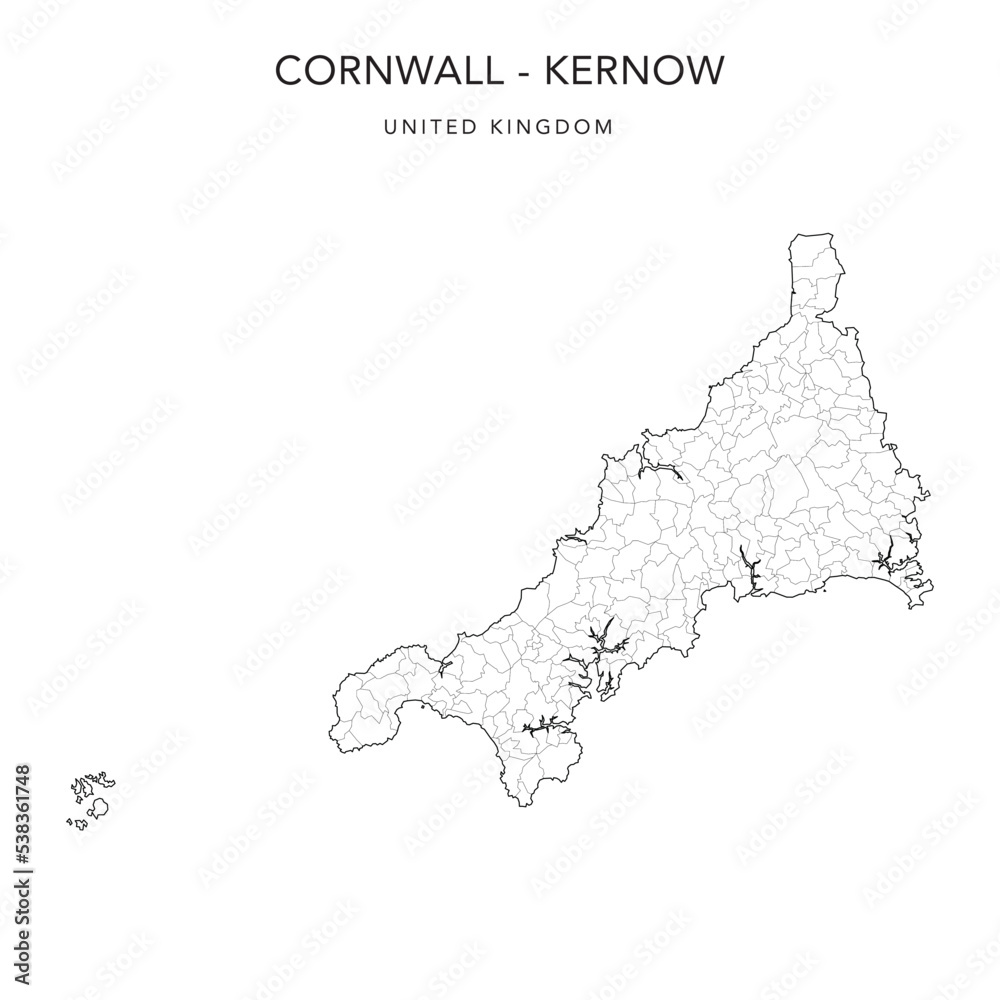 Administrative Map of Corwall with Unitary Authorities and Civil ...