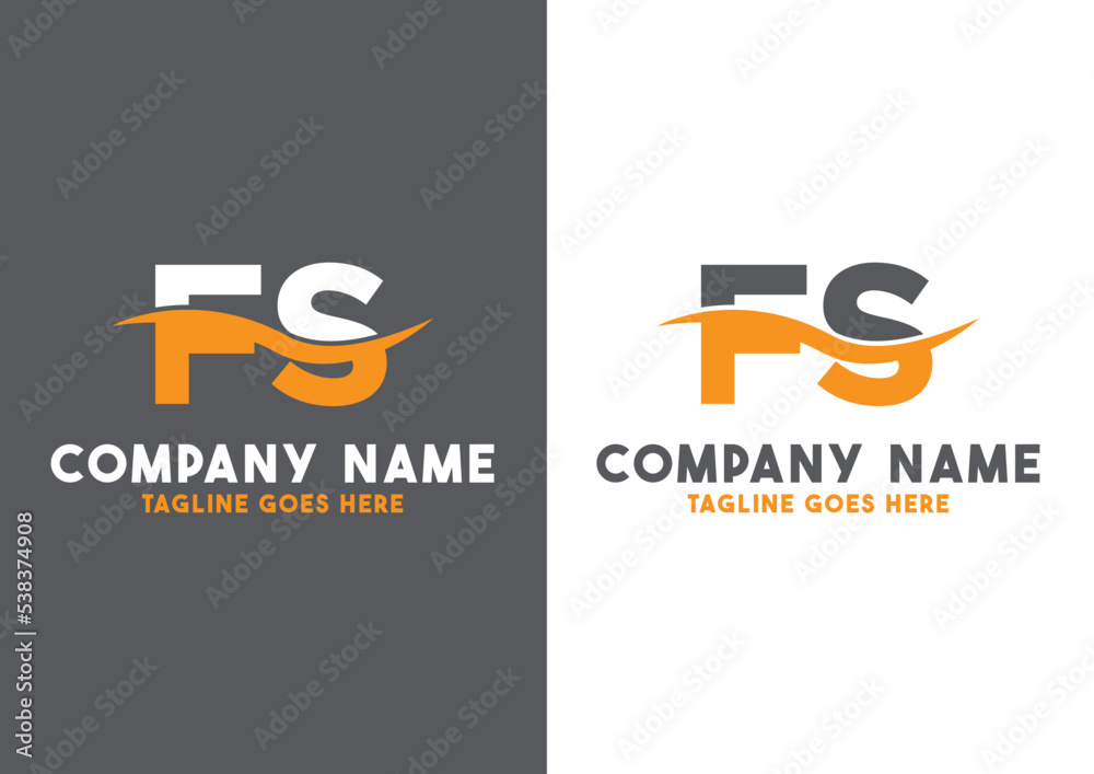 Letter FS initial logo design - FS logo - FS Stock Vector | Adobe Stock