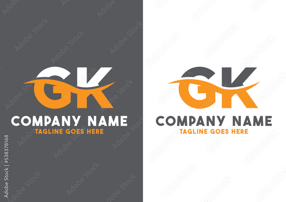 Letter GK initial logo design - GK logo - GK Stock-Vektorgrafik | Adobe ...