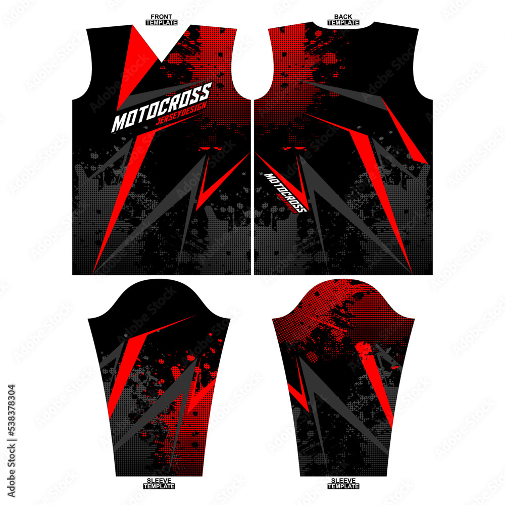 Print-ready sublimation motocross long sleeve jersey design Stock ...