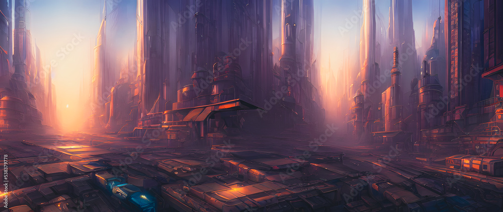 Artistic concept painting of a city pollution and climate change ...