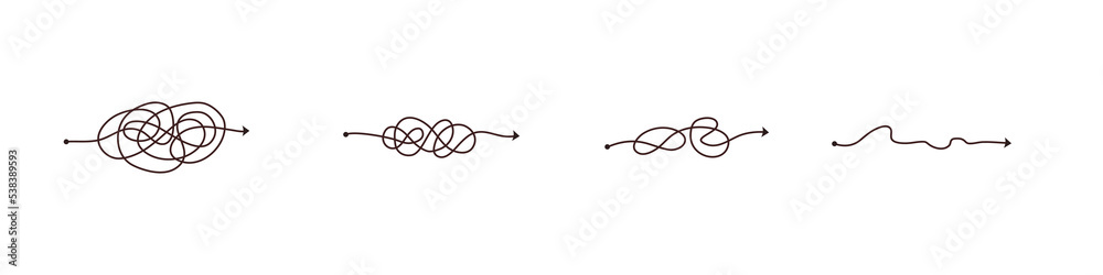 Simple line and complex easy way. Scribble doodle chaos mindset ...