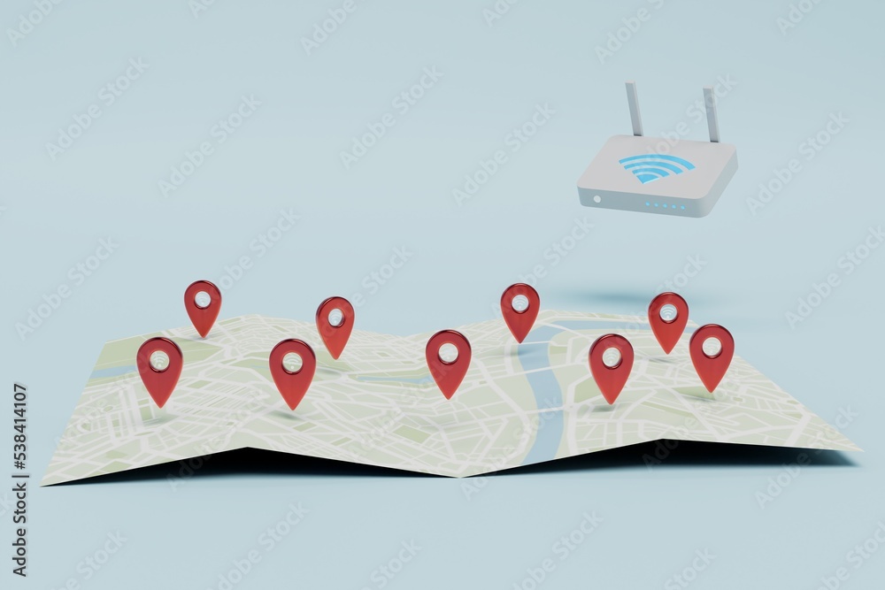 addresses on the map where you need to distribute Wi-Fi. map with jps ...