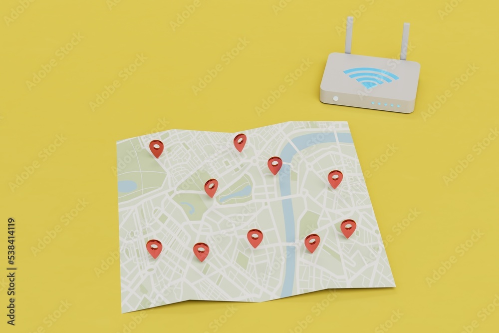 addresses on the map where you need Wi-Fi. map with jps points and ...