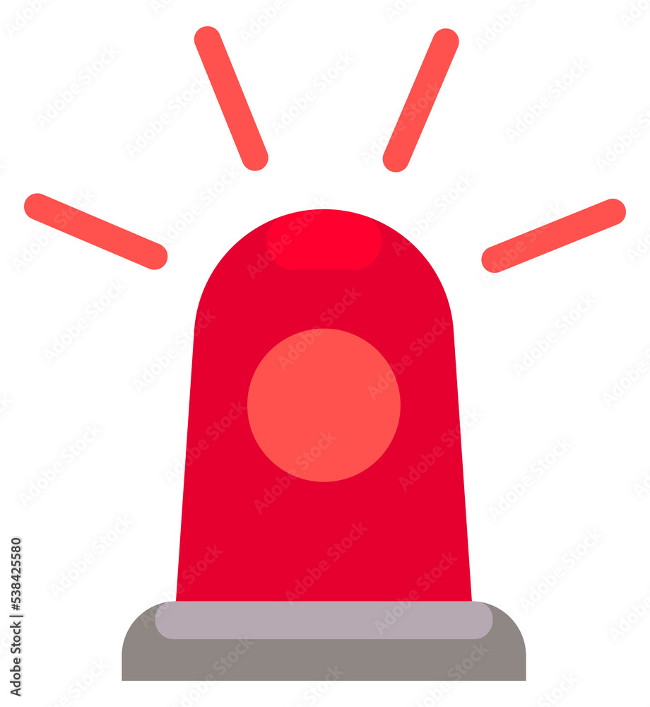 Red alert icon. Light flasher. Siren symbol. Alarm sign Stock ...