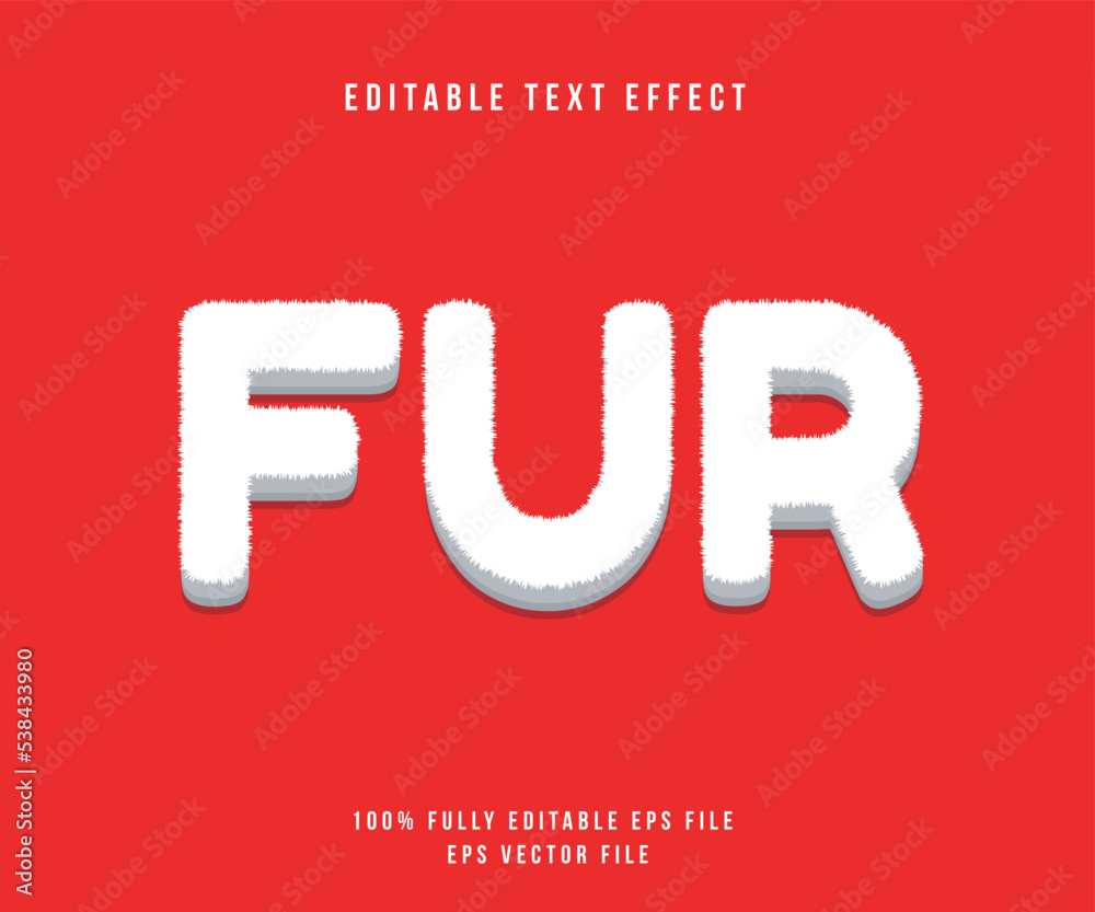 Fur editable text effect logo style Stock Vector | Adobe Stock