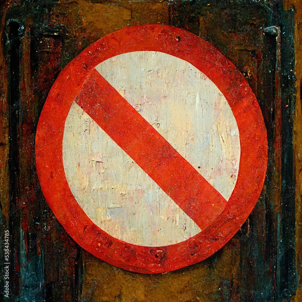 No Entry Sign - Digital Art, 3D Render, Concept Art Stock Illustration ...