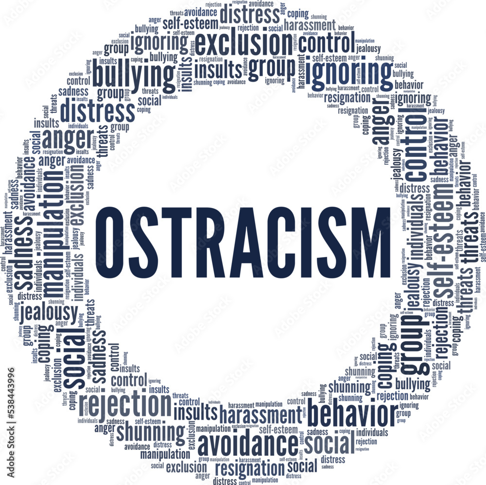 Ostracism word cloud conceptual design isolated on white background ...