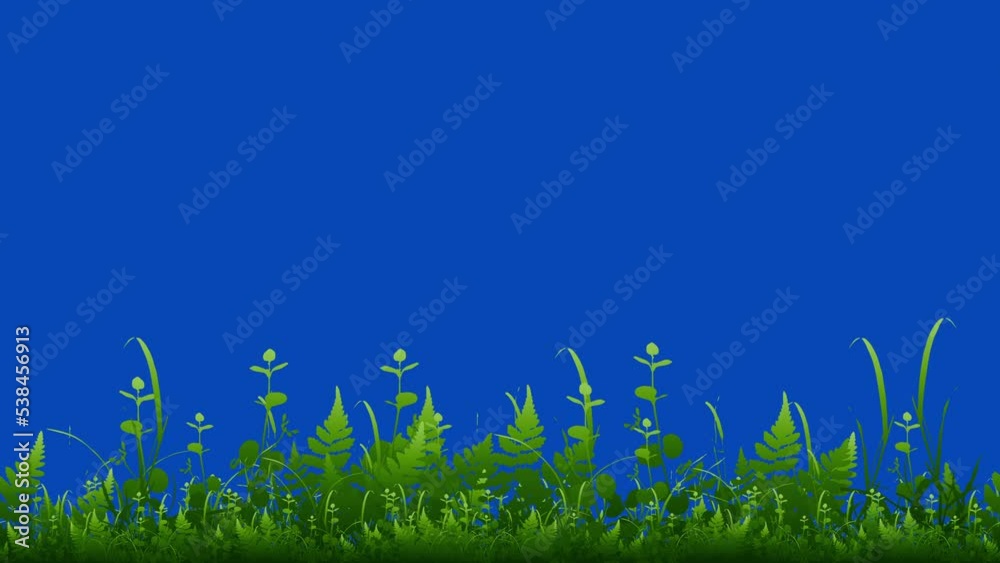 Animated cartoon background. Looped animation of grass. Video animation ...