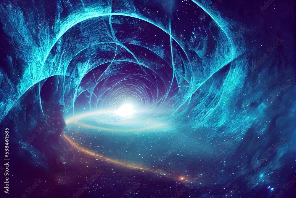 Space portals in the universe, galactic wormholes or black hole funnels ...
