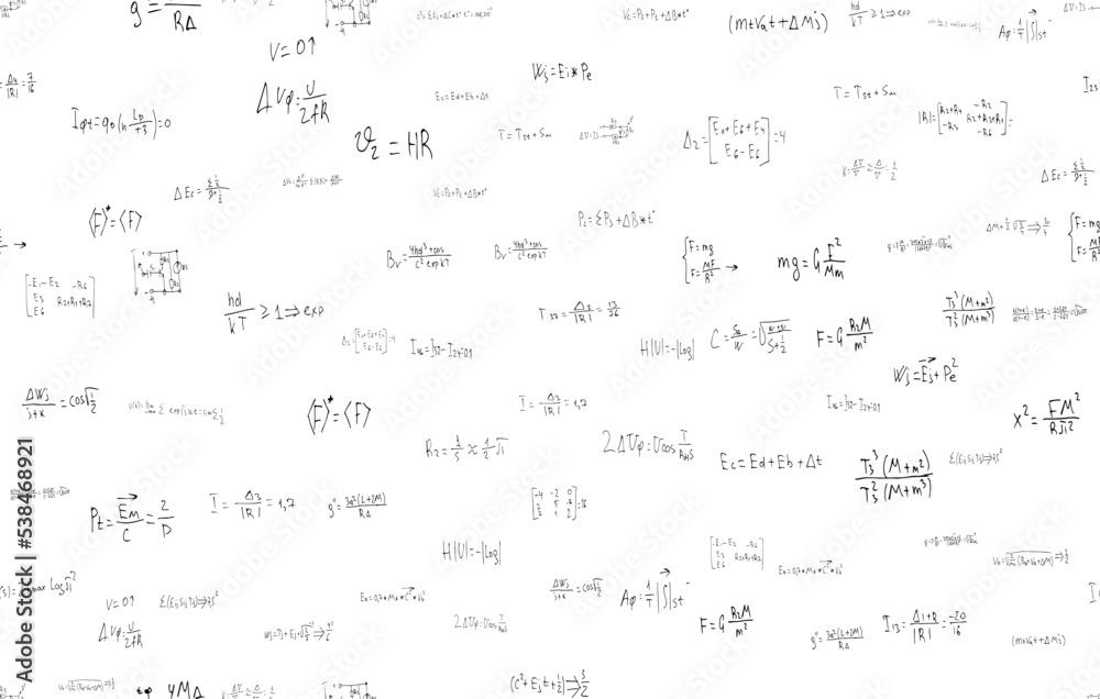 Formulas of astrophysics, quantum mechanics, radio circuits. Scientific ...