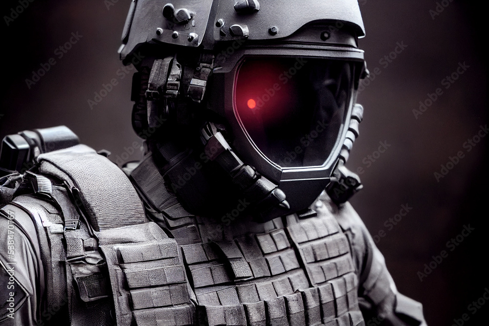 Elite special Operation military soldiers equipped with battle armor ...