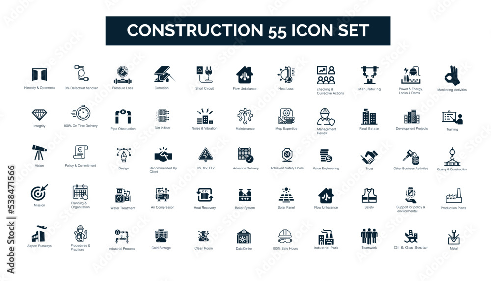 Construction icon, construction site, highway construction ...