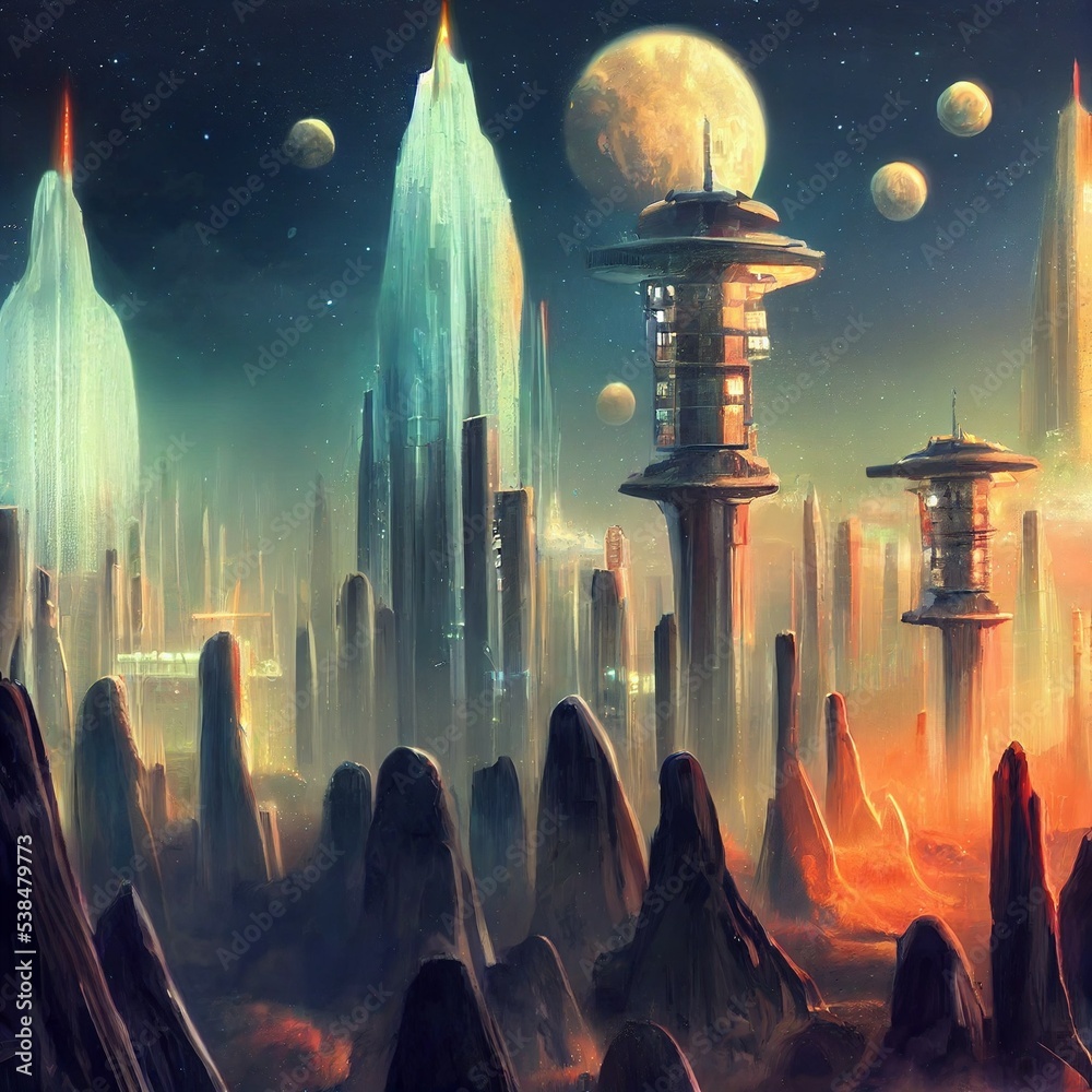 Alien city, scifi, science fiction, other worlds, alien civilization ...
