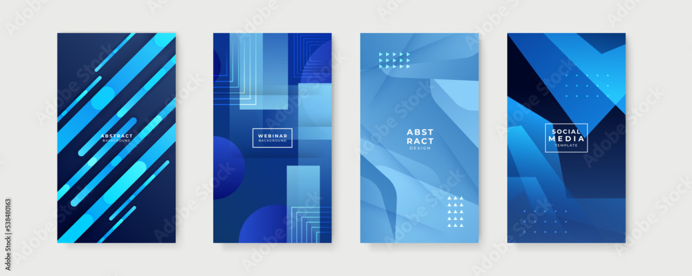 Blue background for story social media template. Vector abstract ...