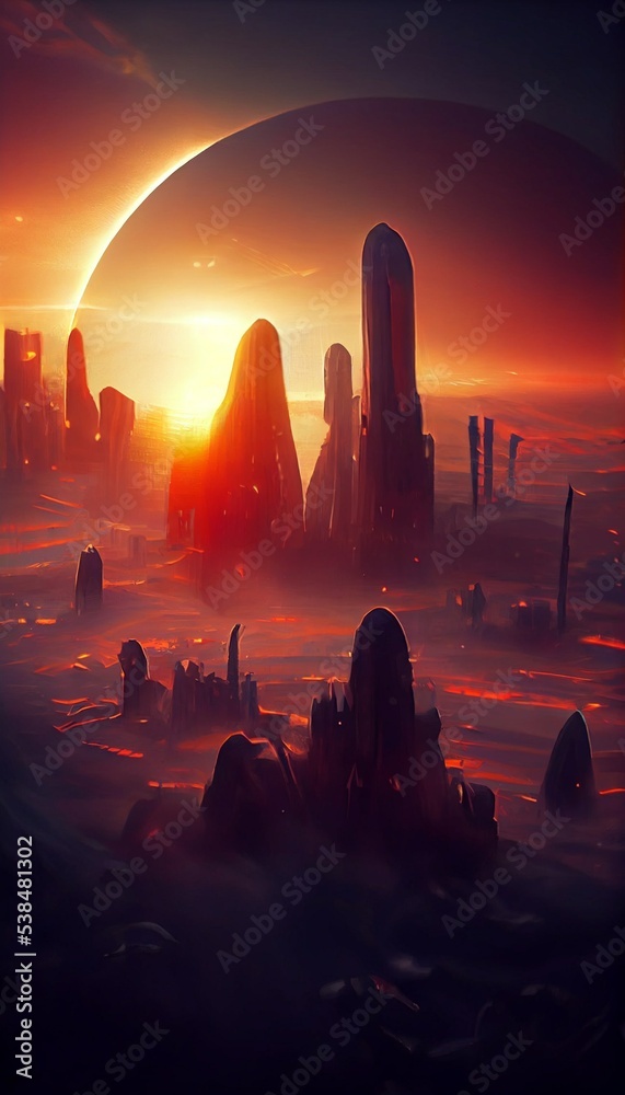 Alien city, scifi, science fiction, other worlds, alien civilization ...