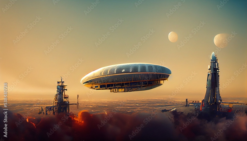 UFO space craft, alien ships, space port, flying saucers, intergalactic ...