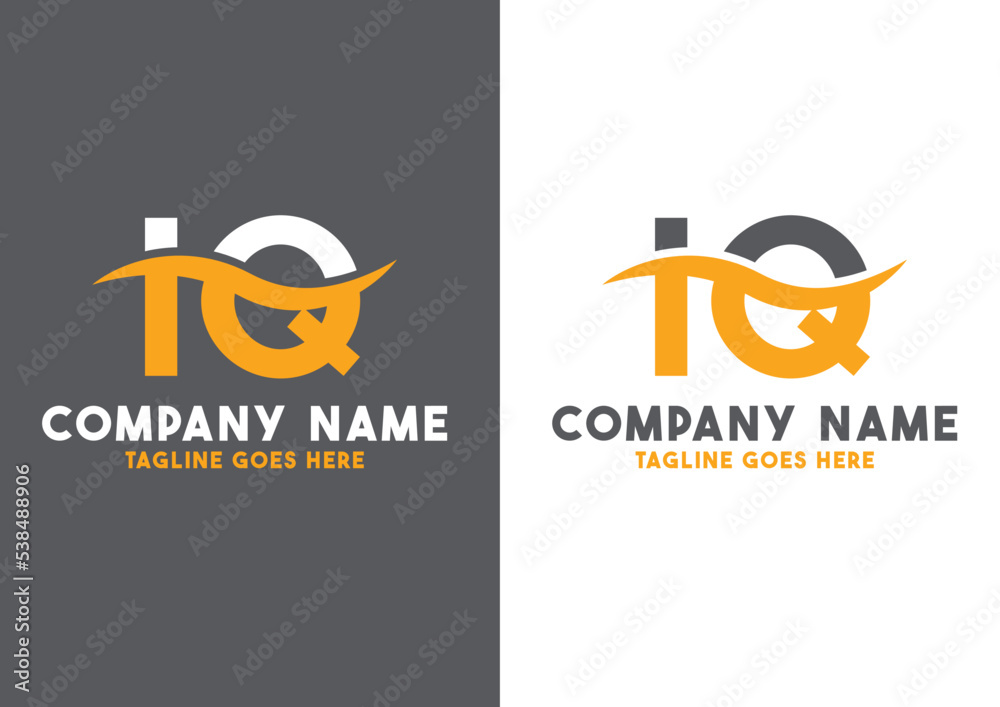 Letter IQ logo design template, IQ logo Stock Vector | Adobe Stock