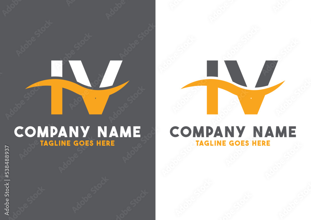 Letter IV logo design template, IV logo Stock Vector | Adobe Stock