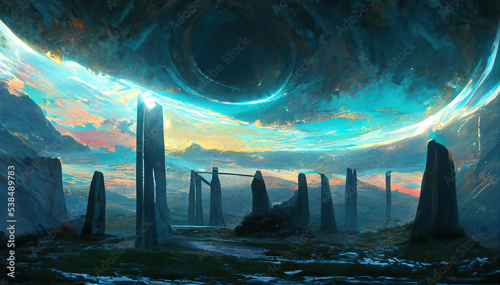 Alien Tech Relic. Outer Space World. Fantasy Theme Sci-Fi Futurism ...