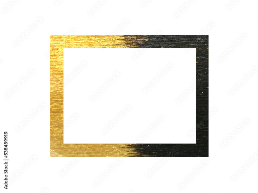 watercolor painting square frame gold and black abstract hand drawn ...